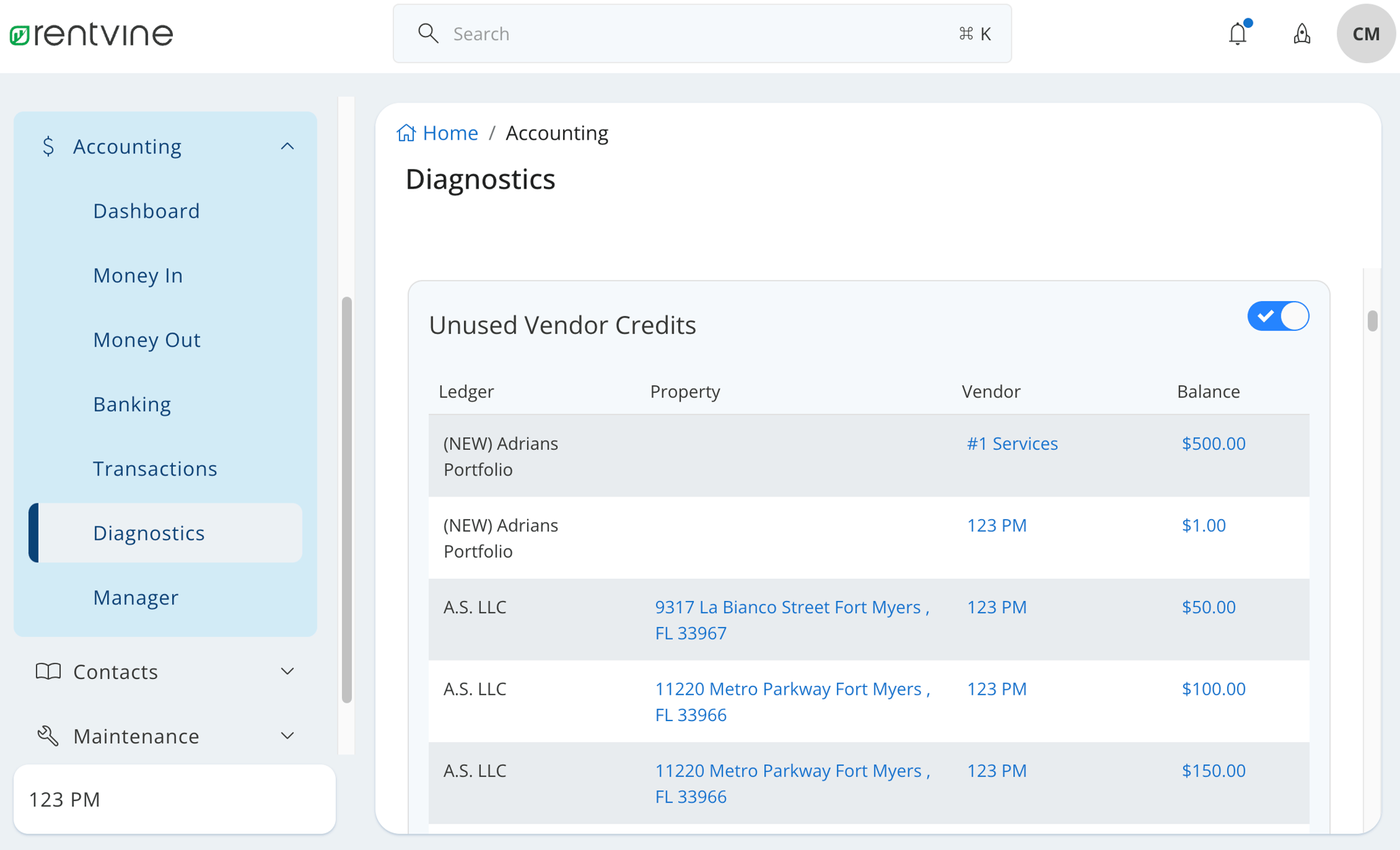 Accounting Diagnostics